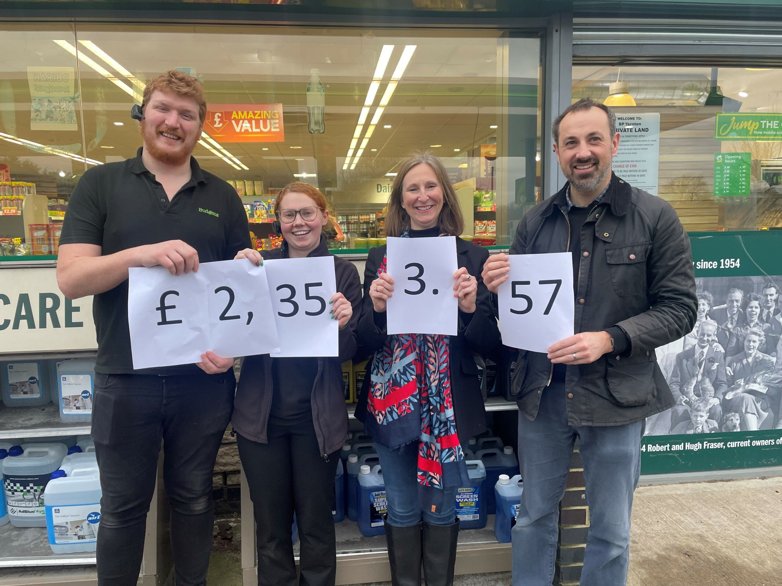 Presenting the Cheque to Sobell | Fraser's Budgens